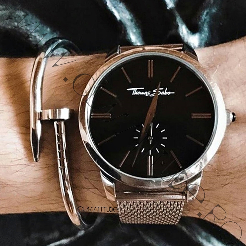 Bratara fixa sub forma de cui din otel inoxidabil placat SILVER