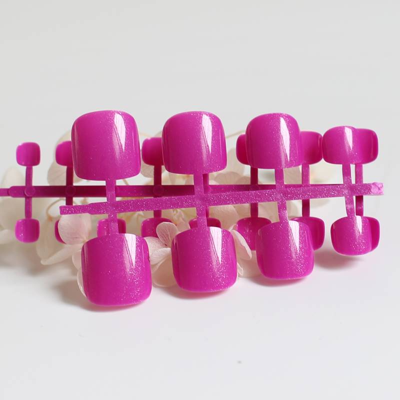 Set 24 tipsuri unghii picioare Magenta - CLASStitude