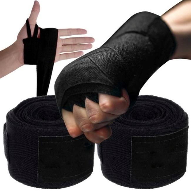 Set 2 bandaje pentru box bumbac 400x5 cm Negru - CLASStitude