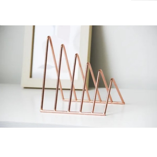 Suport pentru carti / viniluri, 13.5x13.5x9.5 cm, Rose Gold - CLASStitude